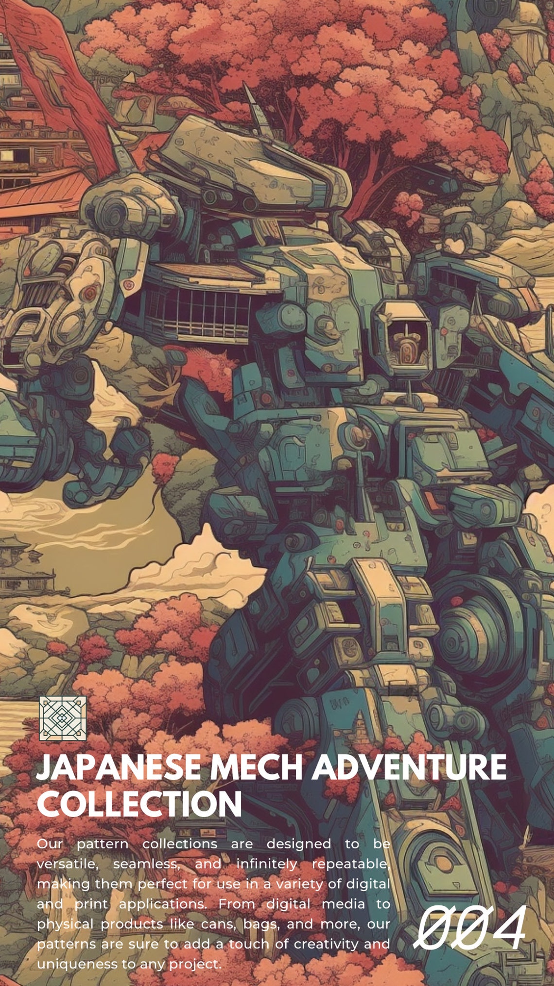 Japanese Mech Adventure Collection | Seamless Pattern | Seamless File ...