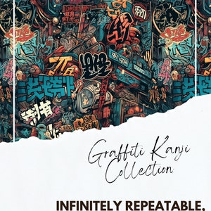 Graffiti Kanji Collection - Digital Pattern - Seamless Pattern ...