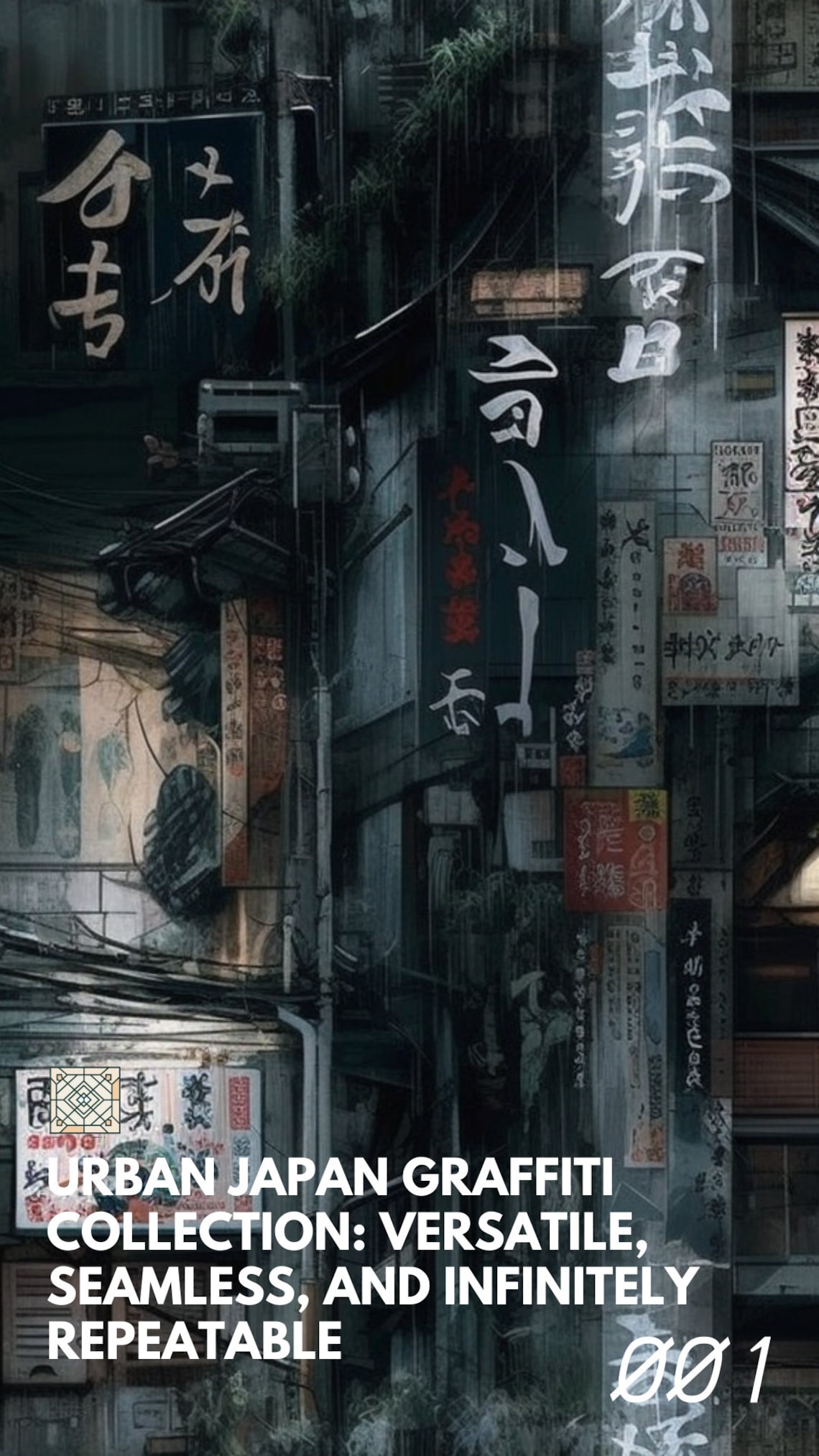 Urban Japan Graffiti Collection Seamless Pattern, Seamless Design ...