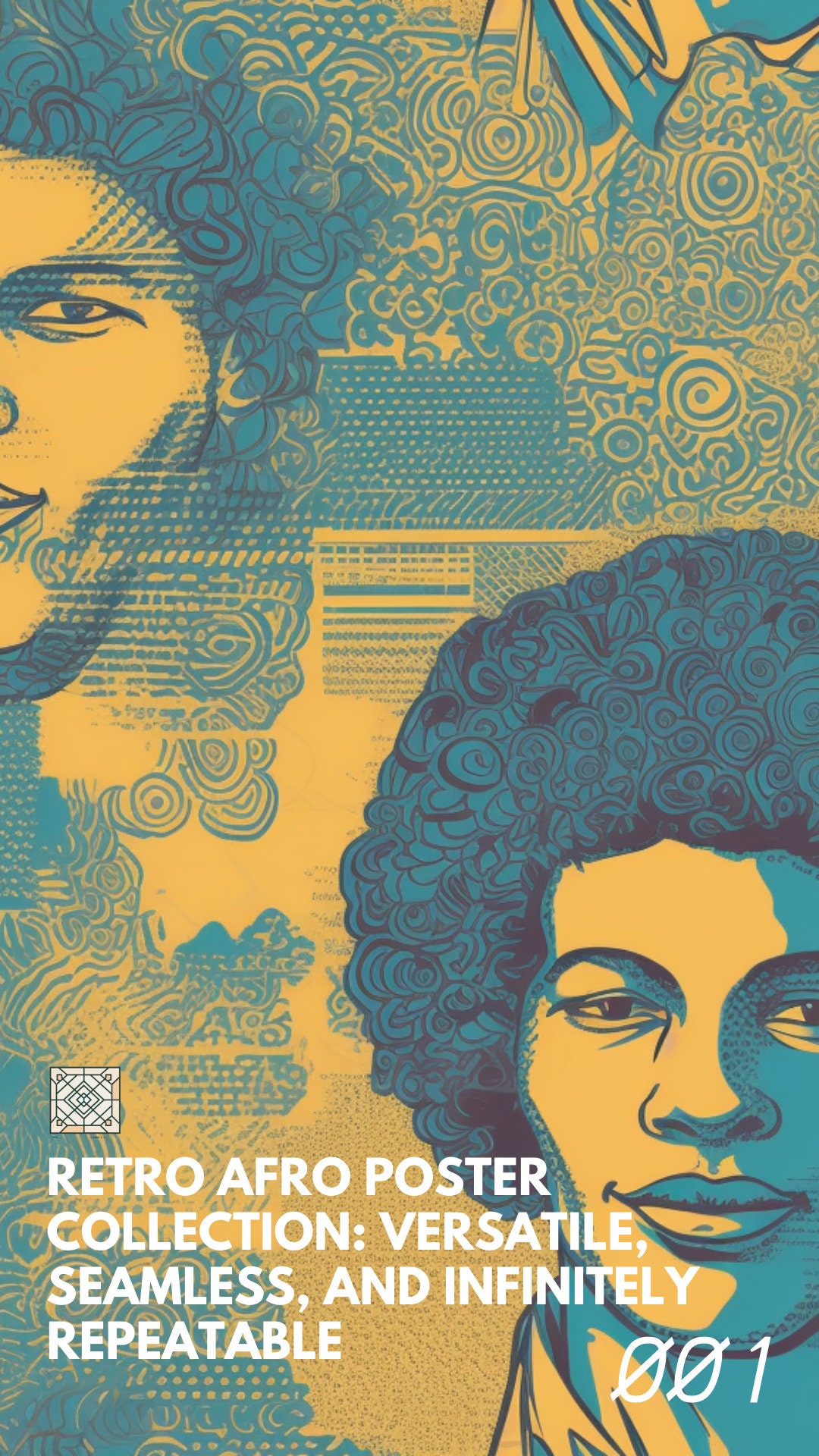 Retro Afro Poster Collection -- Seamless Pattern, Seamless Design ...