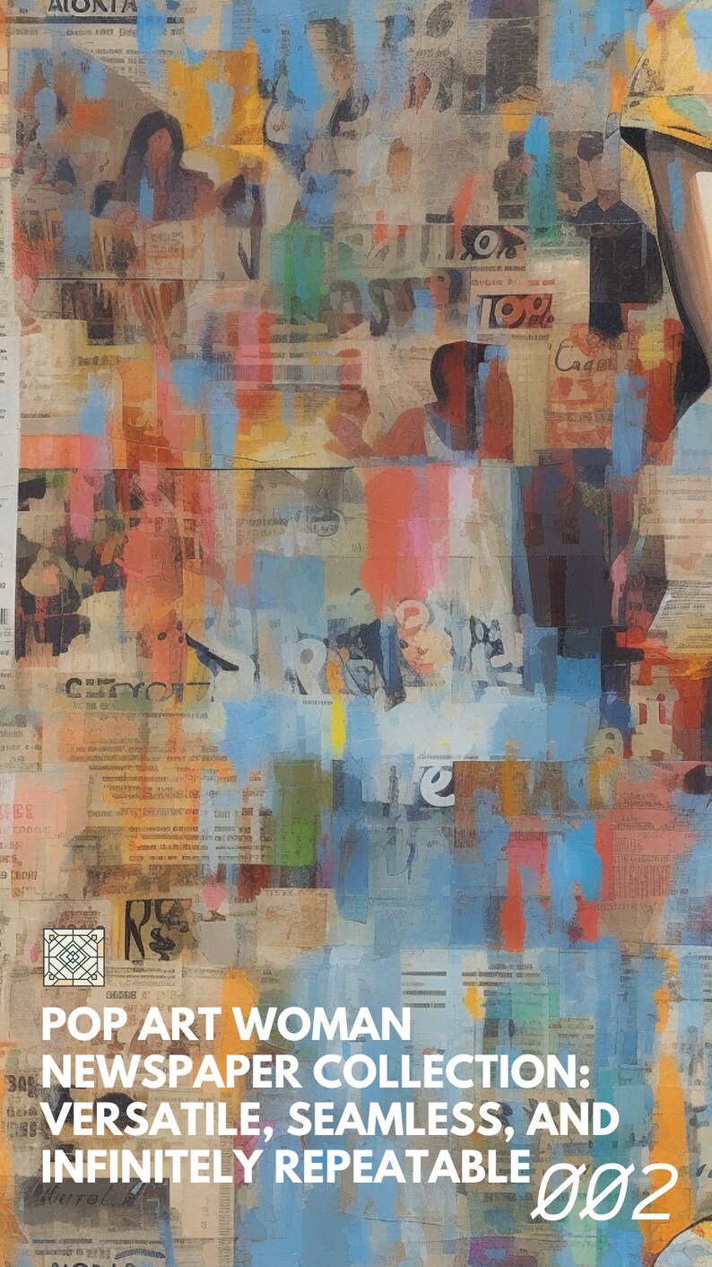 Pop Art Woman Newspaper Collection -- Seamless Pattern, Fresco Texture ...