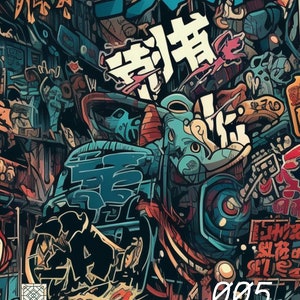 Graffiti Kanji Collection - Digital Pattern - Seamless Pattern ...