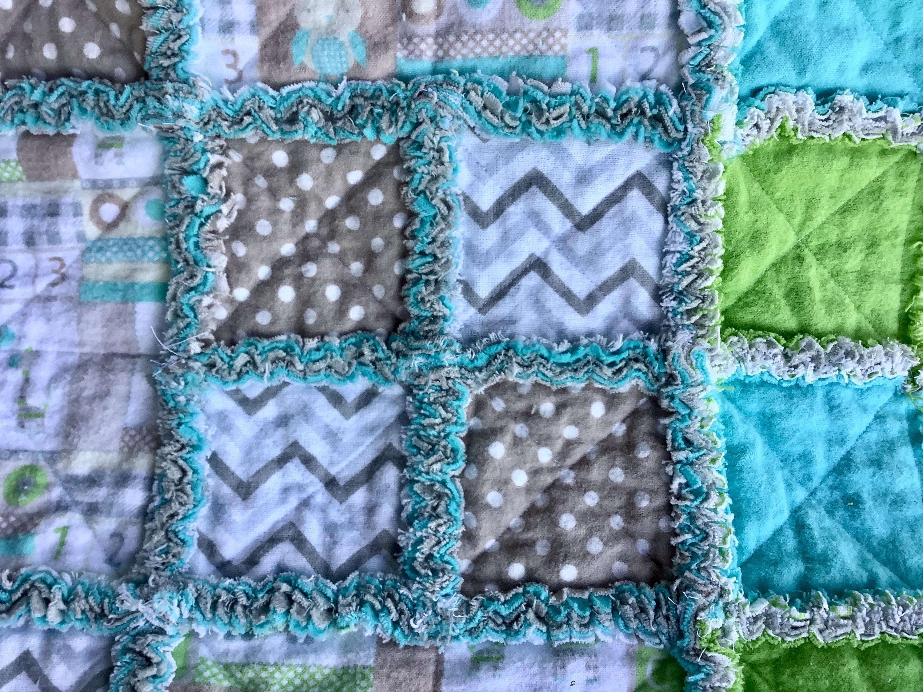 Baby Quilt Crib Quilt Rag Quilt Toddler Quilt Handmade Quilt All Cotton ...