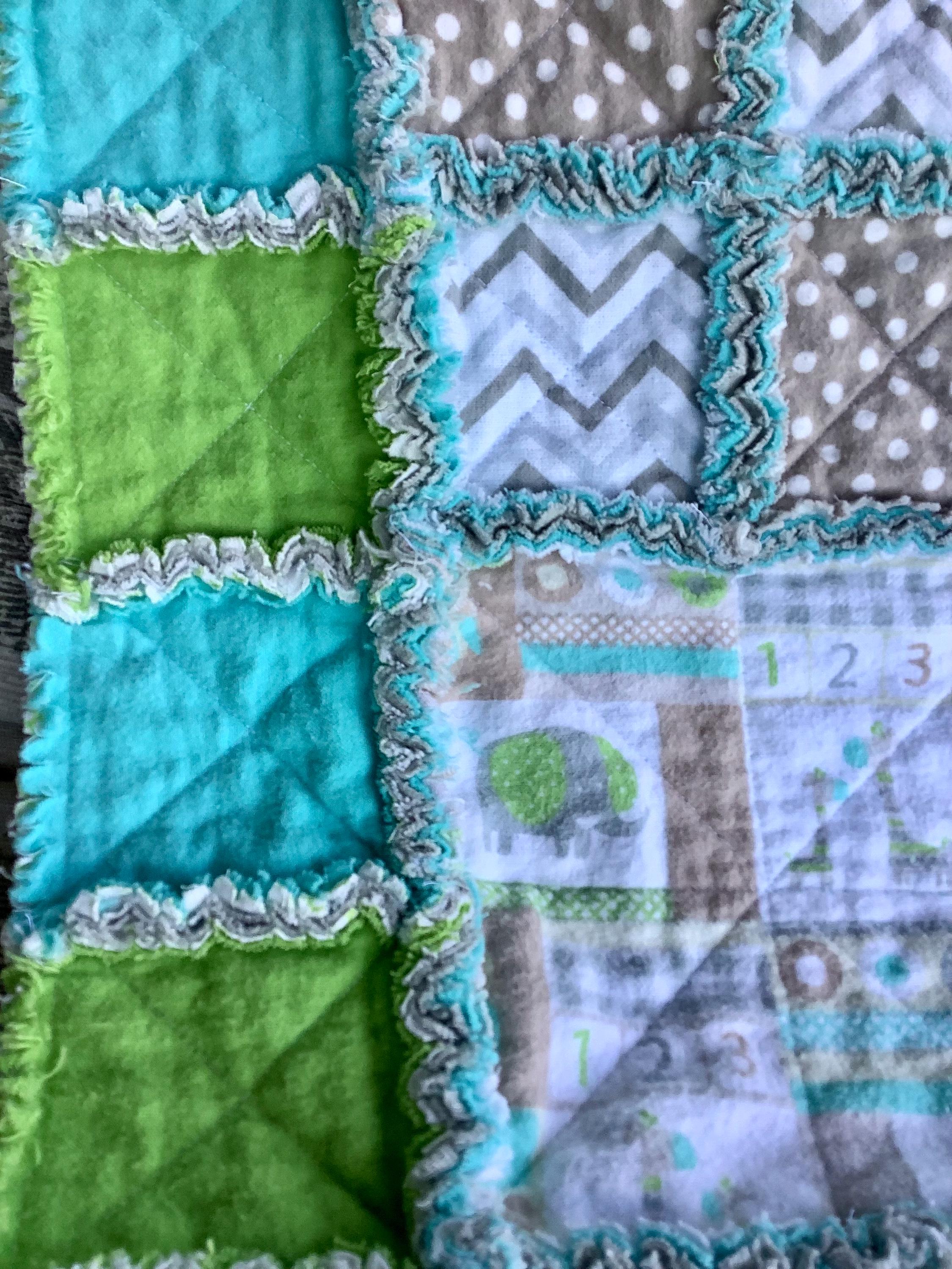 Baby Quilt Crib Quilt Rag Quilt Toddler Quilt Handmade Quilt All Cotton ...