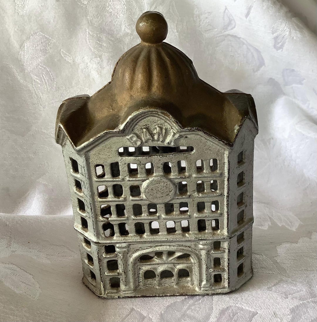 Antique Cast Iron Coin Bank Vintage Bank Building Coin Bank - Etsy