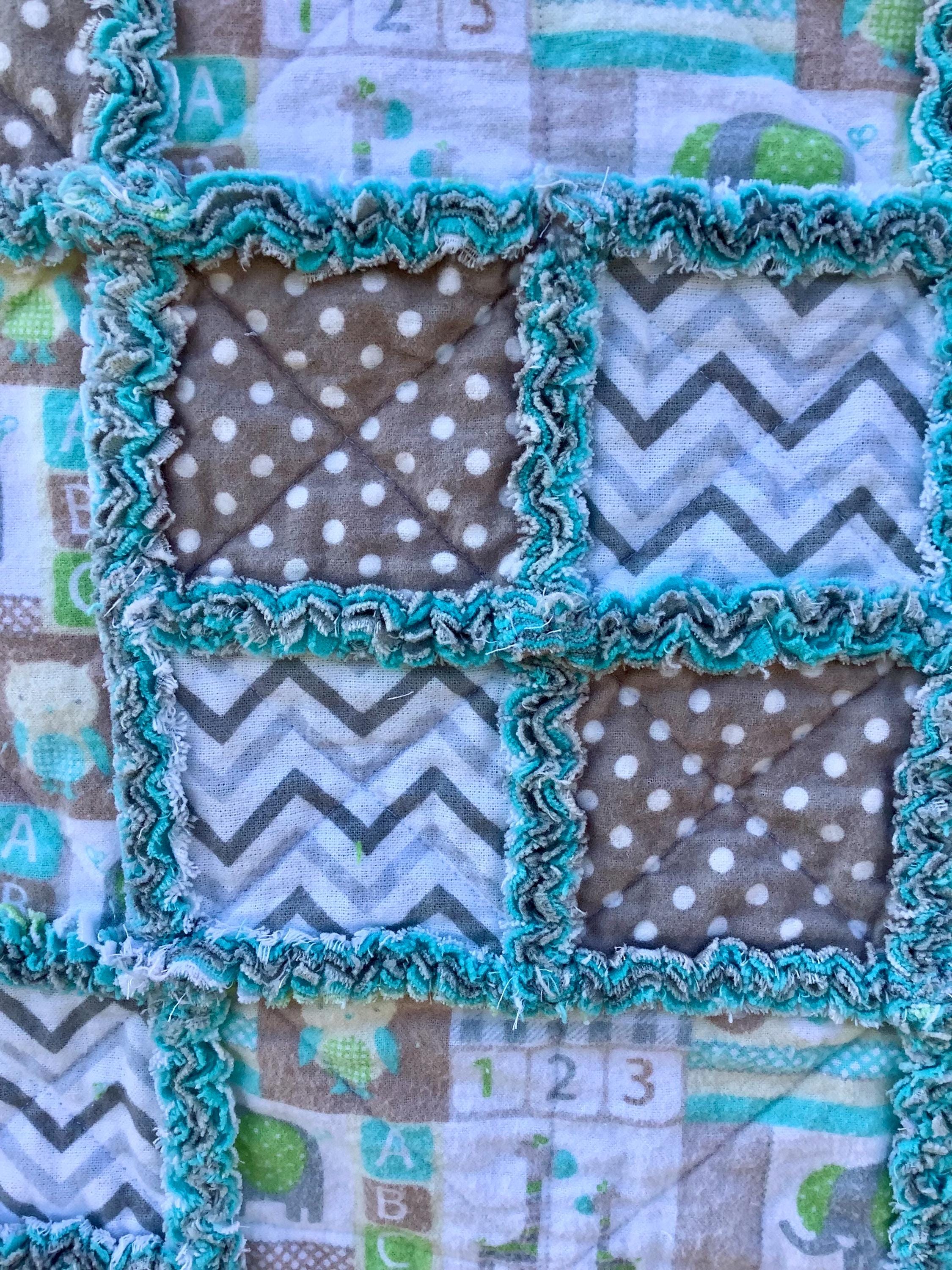 Baby Quilt Crib Quilt Rag Quilt Toddler Quilt Handmade Quilt All Cotton ...
