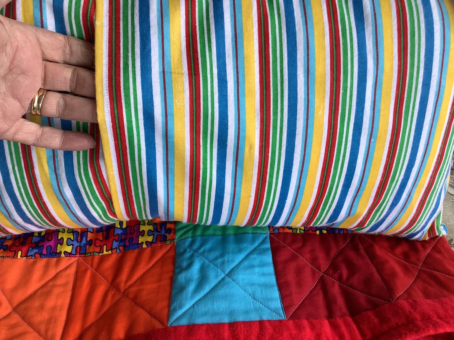 Baby Boy or Girl Quilt Toddler Quilt Autism Awareness Puzzle Matching ...