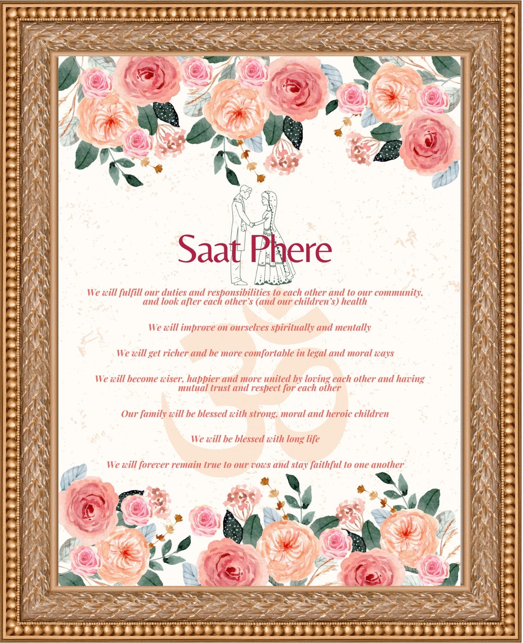Saat Phere, Hindu Wedding Ceremony, Religious, Keepsake, Instant ...