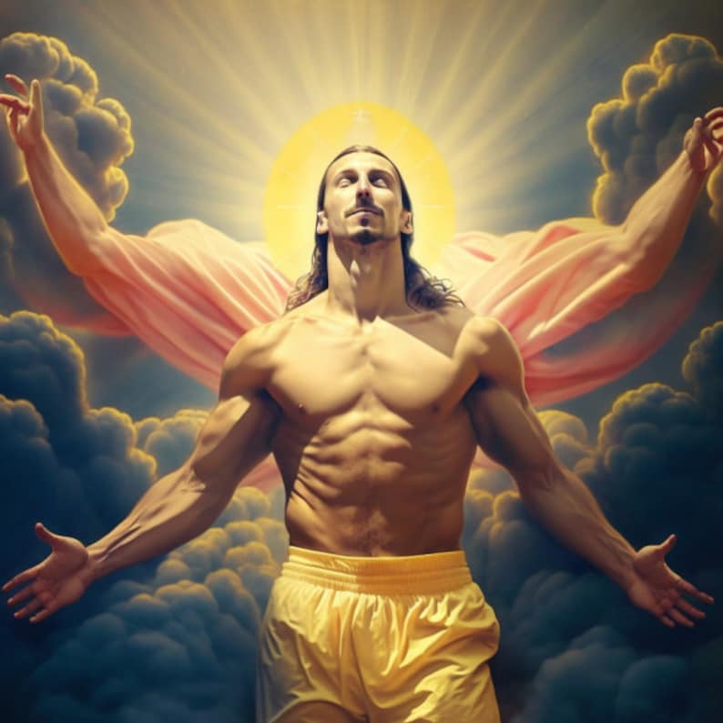 Digital Art , God Creating Zlatan Ibrahimovic - Etsy