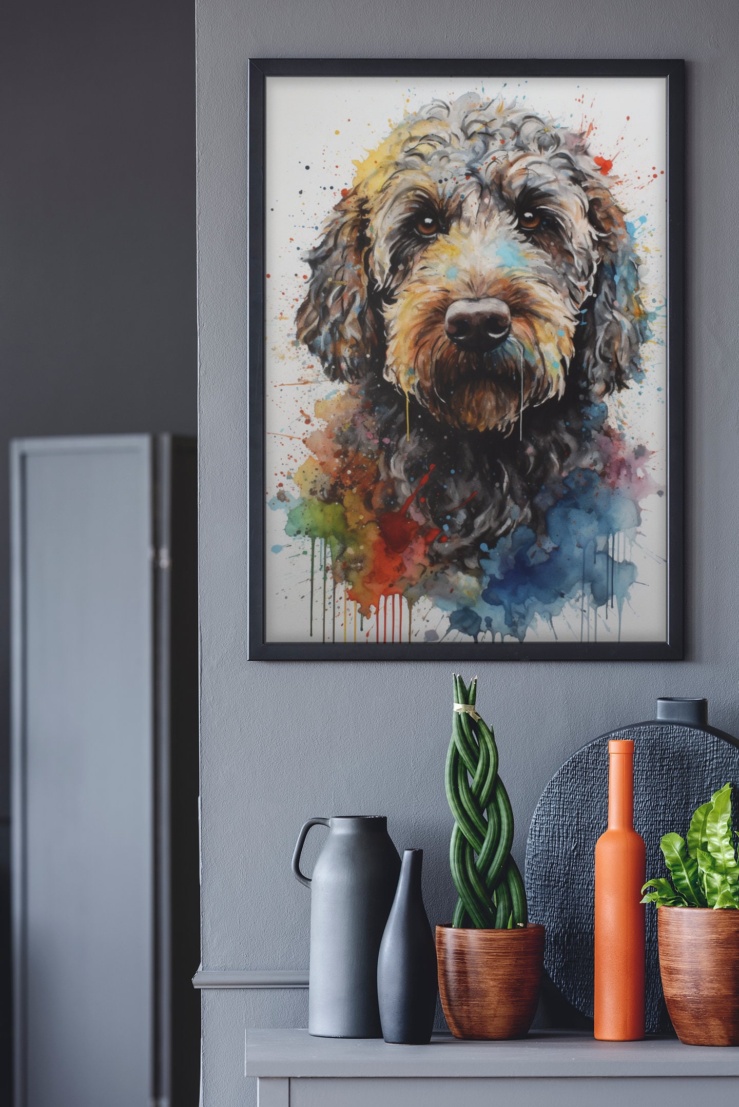 Labradoodle Dog Art Print Digital Download Pet Portrait Dog Lover Gift ...