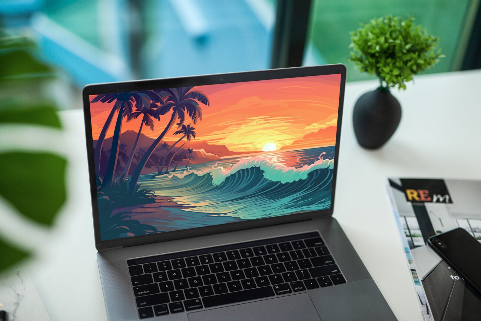 Beach Laptop Wallpaper Digital Download Digital Desktop Wallpaper for ...