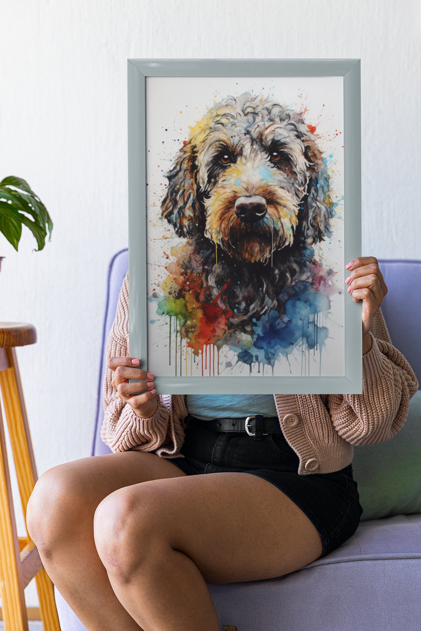 Labradoodle Dog Art Print Digital Download Pet Portrait Dog Lover Gift ...