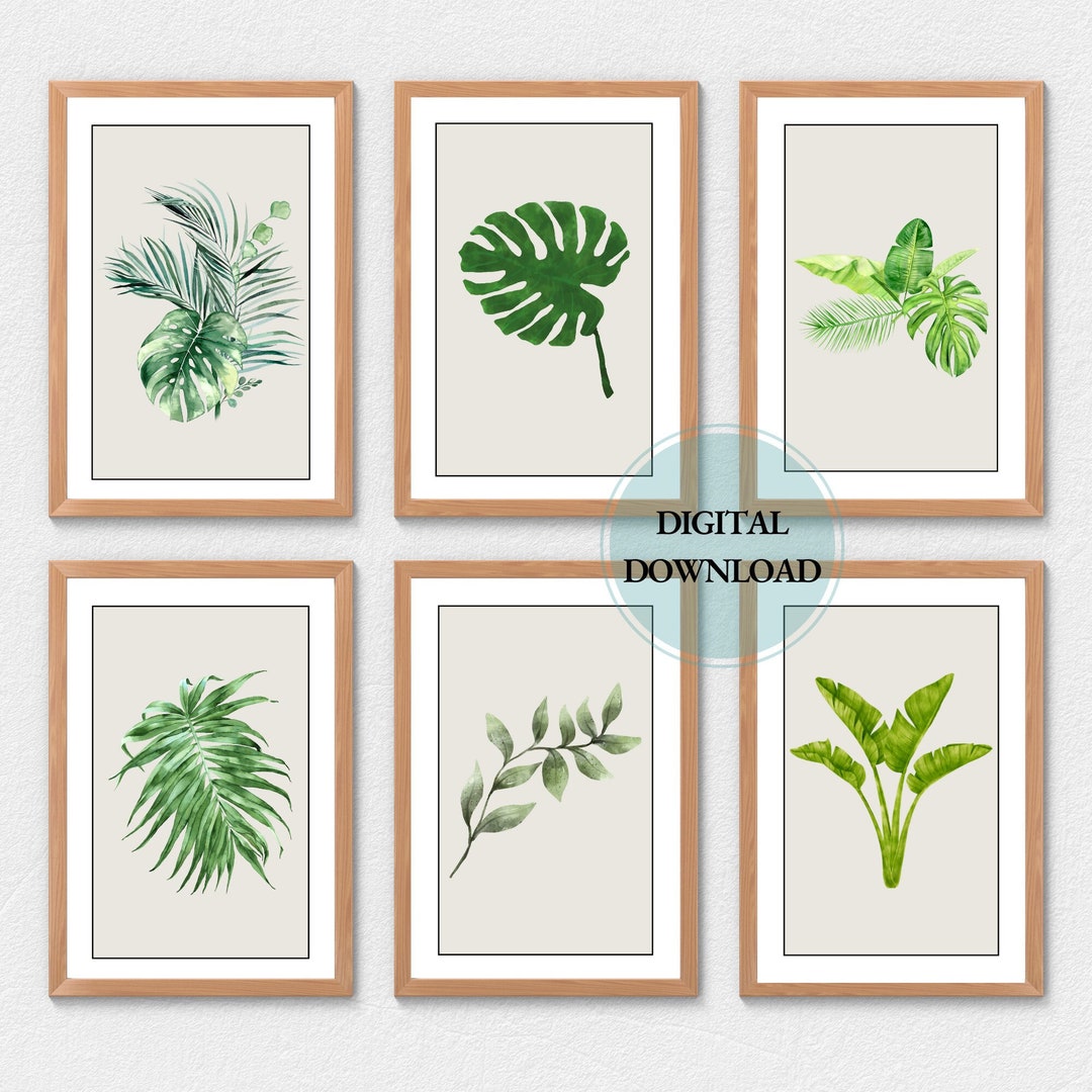 Greenly Botanical Print Bathroom Green Plant Print Eucalyptus Print Art ...