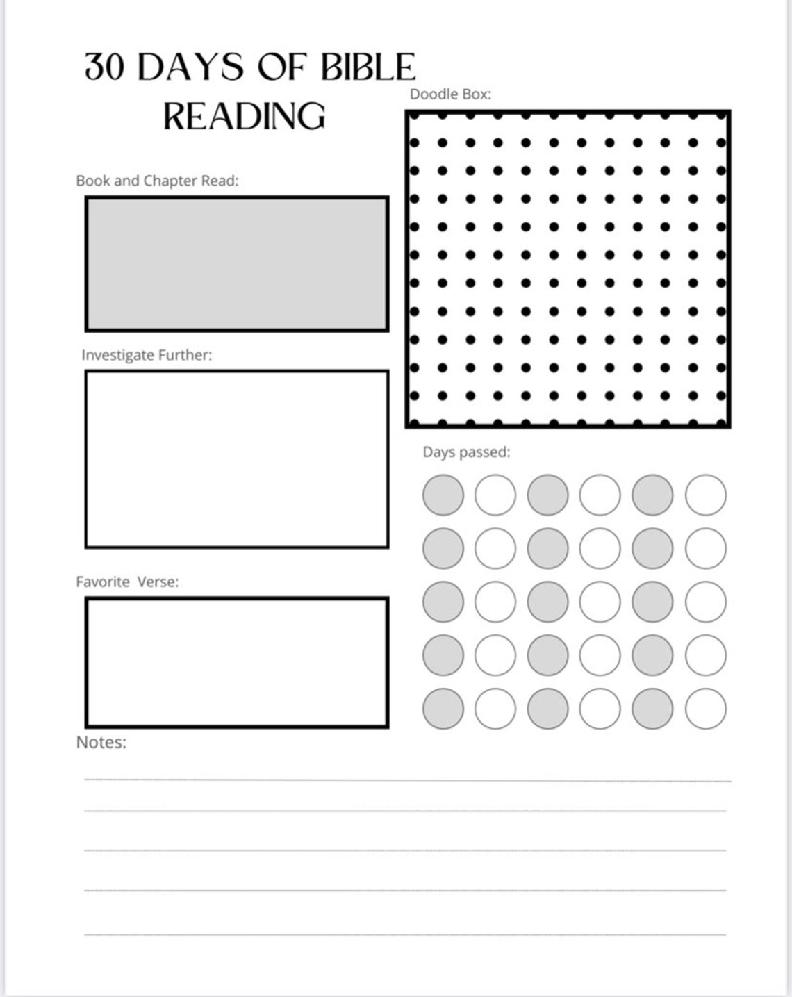 30-day Bible Reading Challenge: Downloadable Worksheets to Help You ...