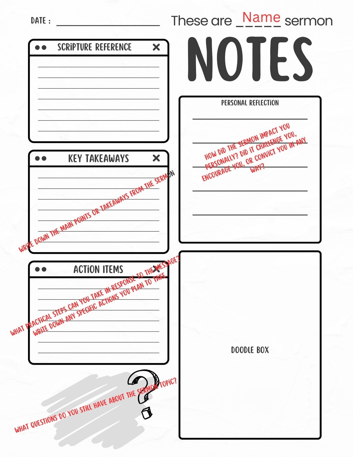 Sermon Notes for Teens: Engaging Worksheets to Deepen Your Faith - Etsy
