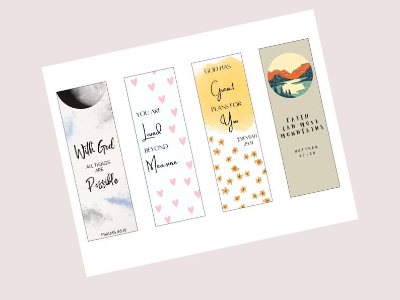 Christian Bookmarks | Biblical Verses & Affirmations | Printable ...