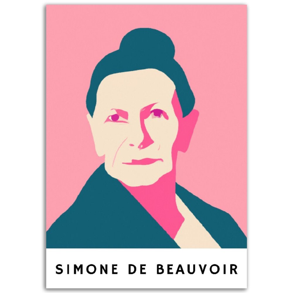 Simone De Beauvoir Poster || Original Simone De Beauvoir Portrait Wall ...