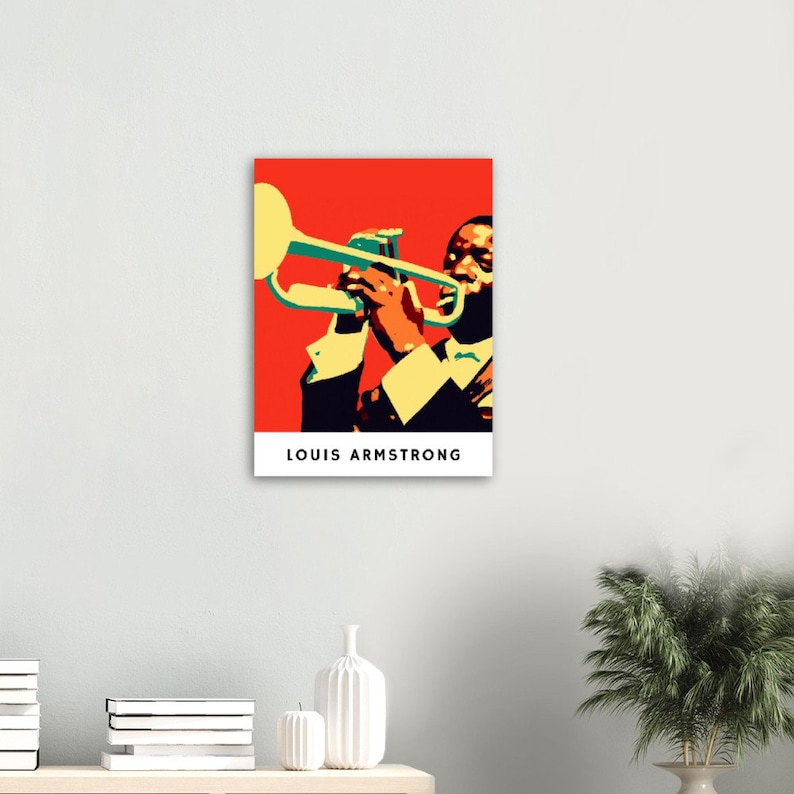 Louis Armstrong Poster || Original Louis Armstrong Portrait Wall Art ...