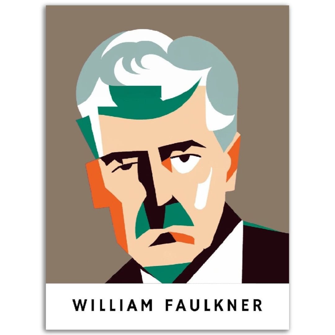 William Faulkner Poster || Original William Faulkner Portrait Wall Art ...