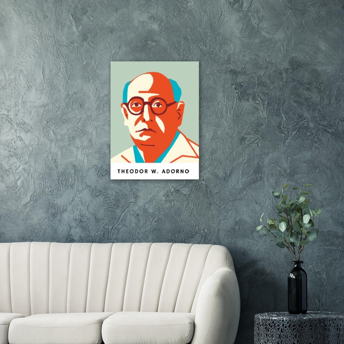 Theodor W. Adorno Poster || Original Theodor W. Adorno Portrait Wall ...