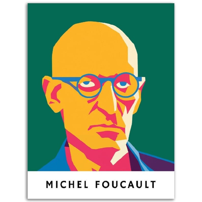Michel Foucault Poster || Original Michel Foucault Portrait Wall Art ...