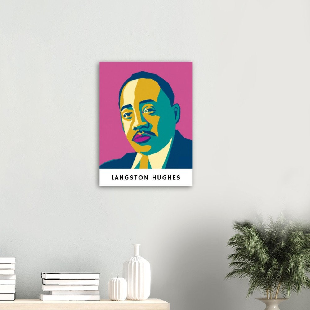 Langston Hughes Poster Original Langston Hughes Portrait Wall Art ...