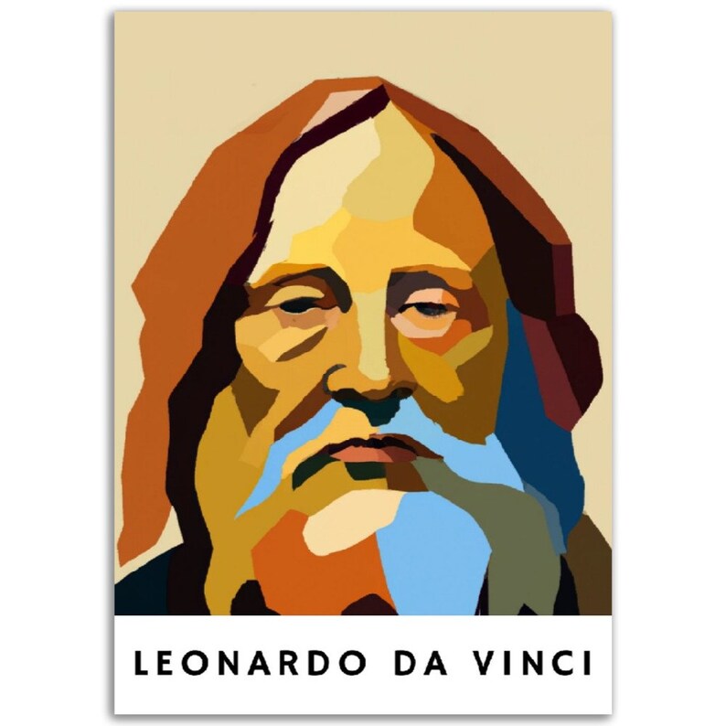 Leonardo Da Vinci Poster Original Leonardo Da Vinci Portrait Wall Art ...