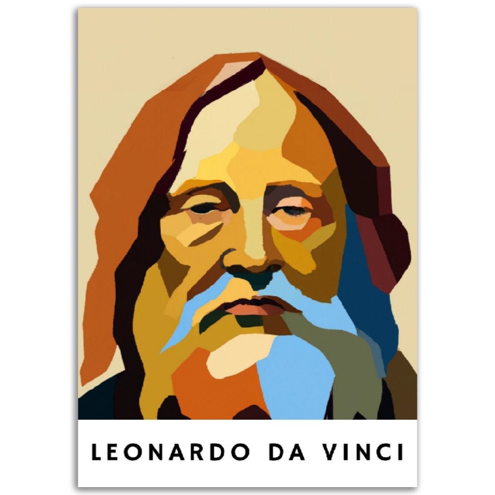 Leonardo Da Vinci Poster Original Leonardo Da Vinci Portrait Wall Art ...