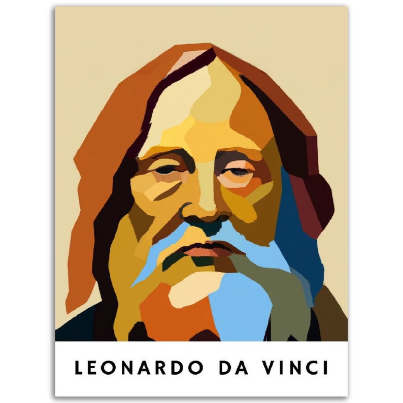 Leonardo Da Vinci Poster Original Leonardo Da Vinci Portrait Wall Art ...