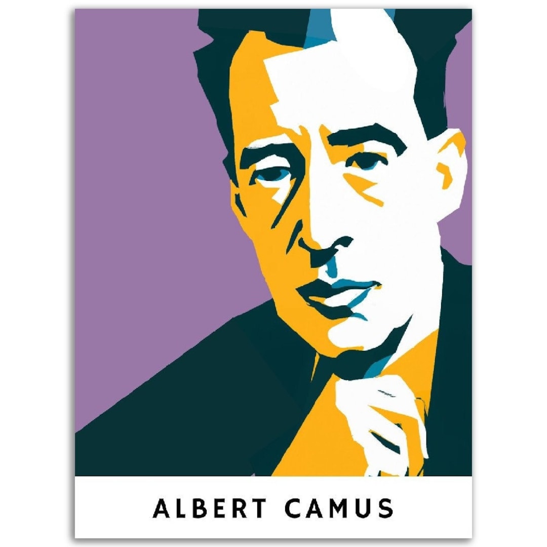 Albert Camus Poster || Original Albert Camus Portrait Wall Art ...