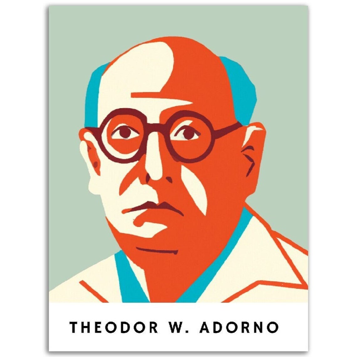 Theodor W. Adorno Poster || Original Theodor W. Adorno Portrait Wall ...