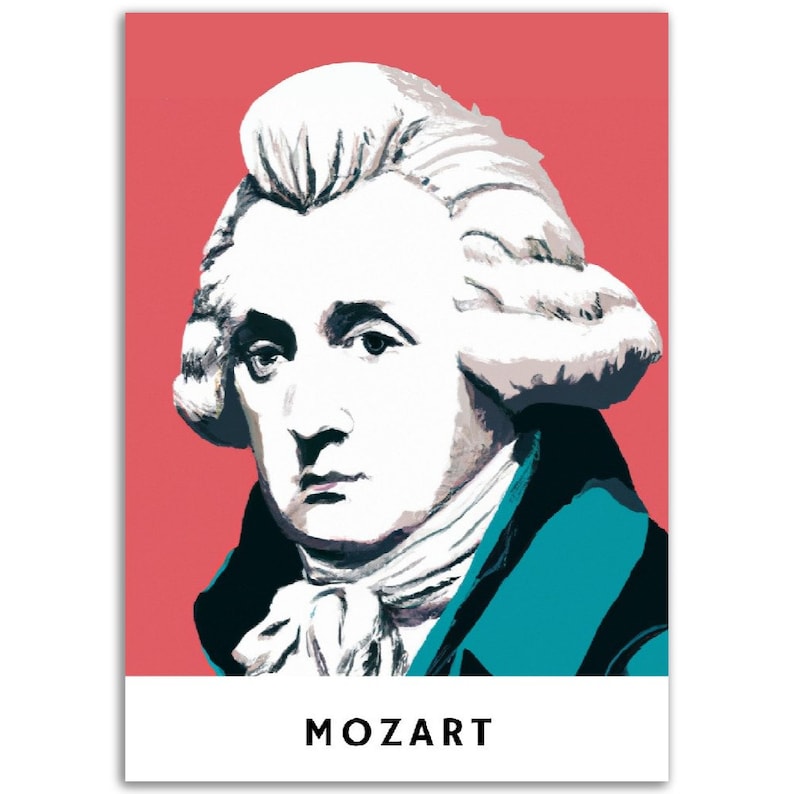 Wolfgang Amadeus Mozart Poster || Original Amadeus Mozart Portrait Wall ...