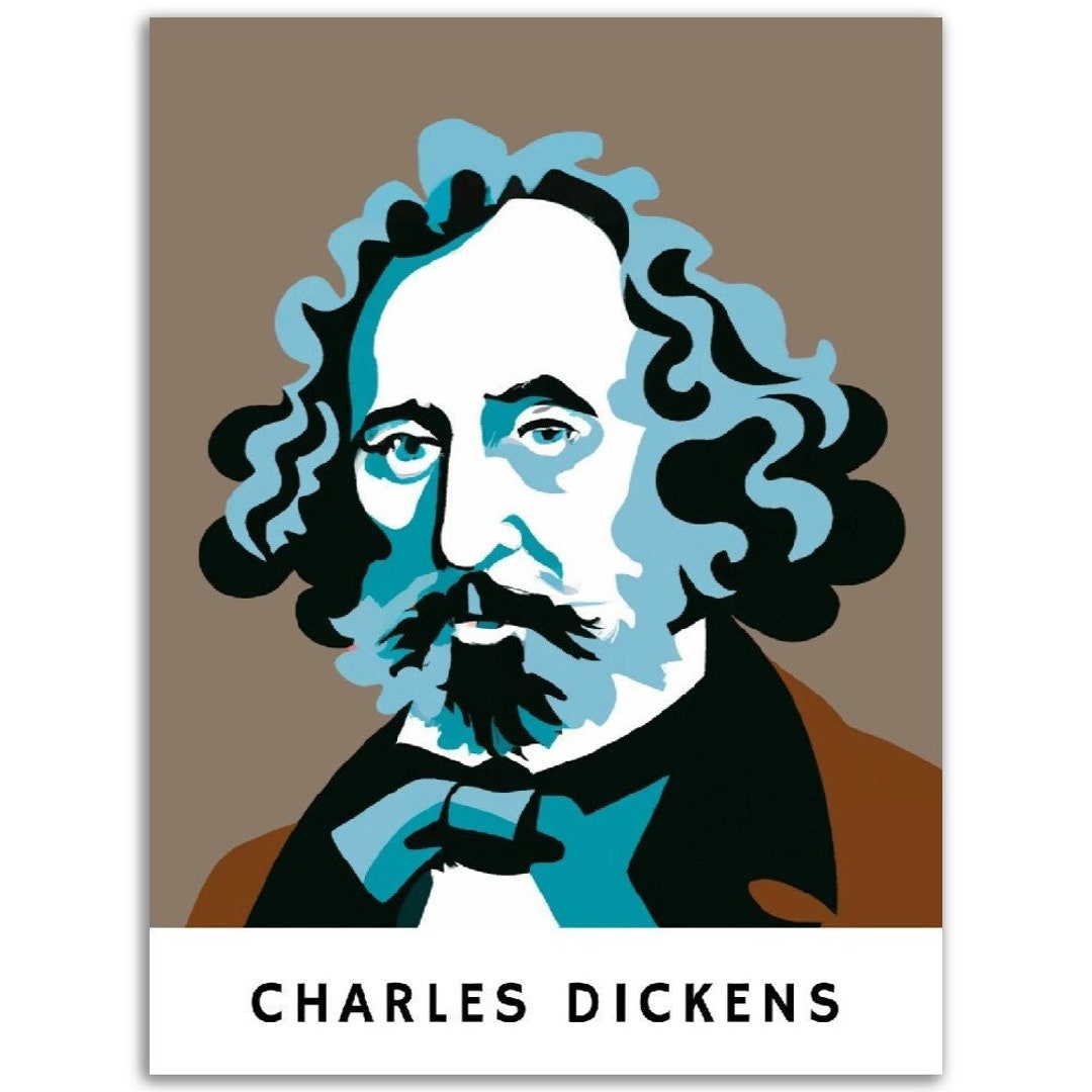 Charles Dickens Poster || Original Charles Dickens Portrait Wall Art ...