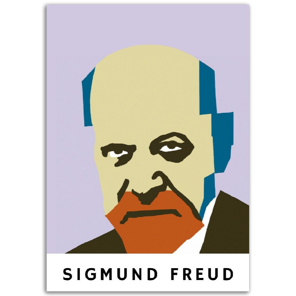 Sigmund Freud Poster Original Sigmund Freud Portrait Wall Art Unique ...