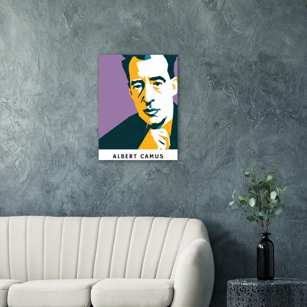 Albert Camus Poster || Original Albert Camus Portrait Wall Art ...