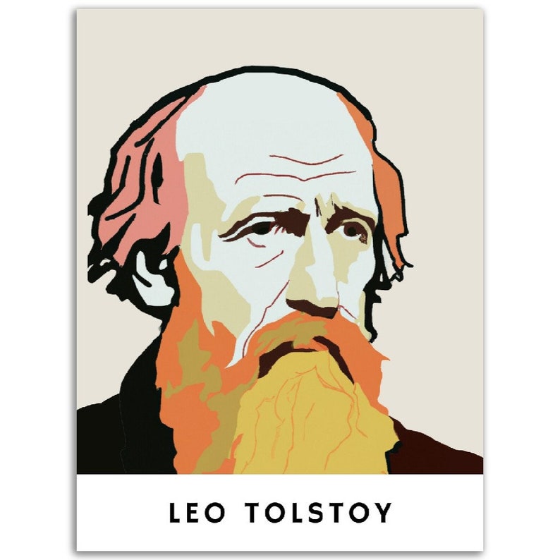 Leo Tolstoy Poster || Original Leo Tolstoy Portrait Wall Art || Unique ...