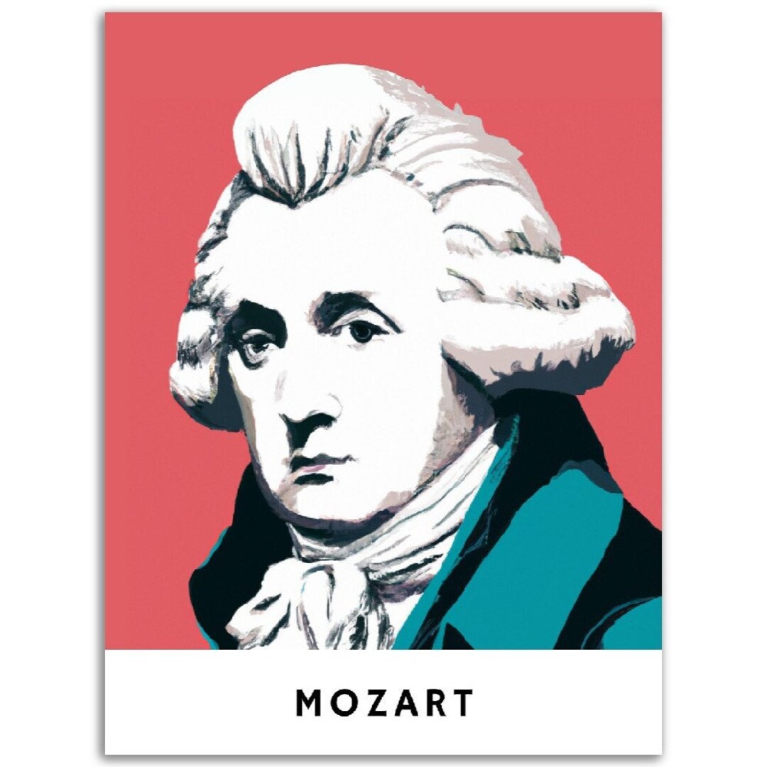 Wolfgang Amadeus Mozart Poster || Original Amadeus Mozart Portrait Wall ...