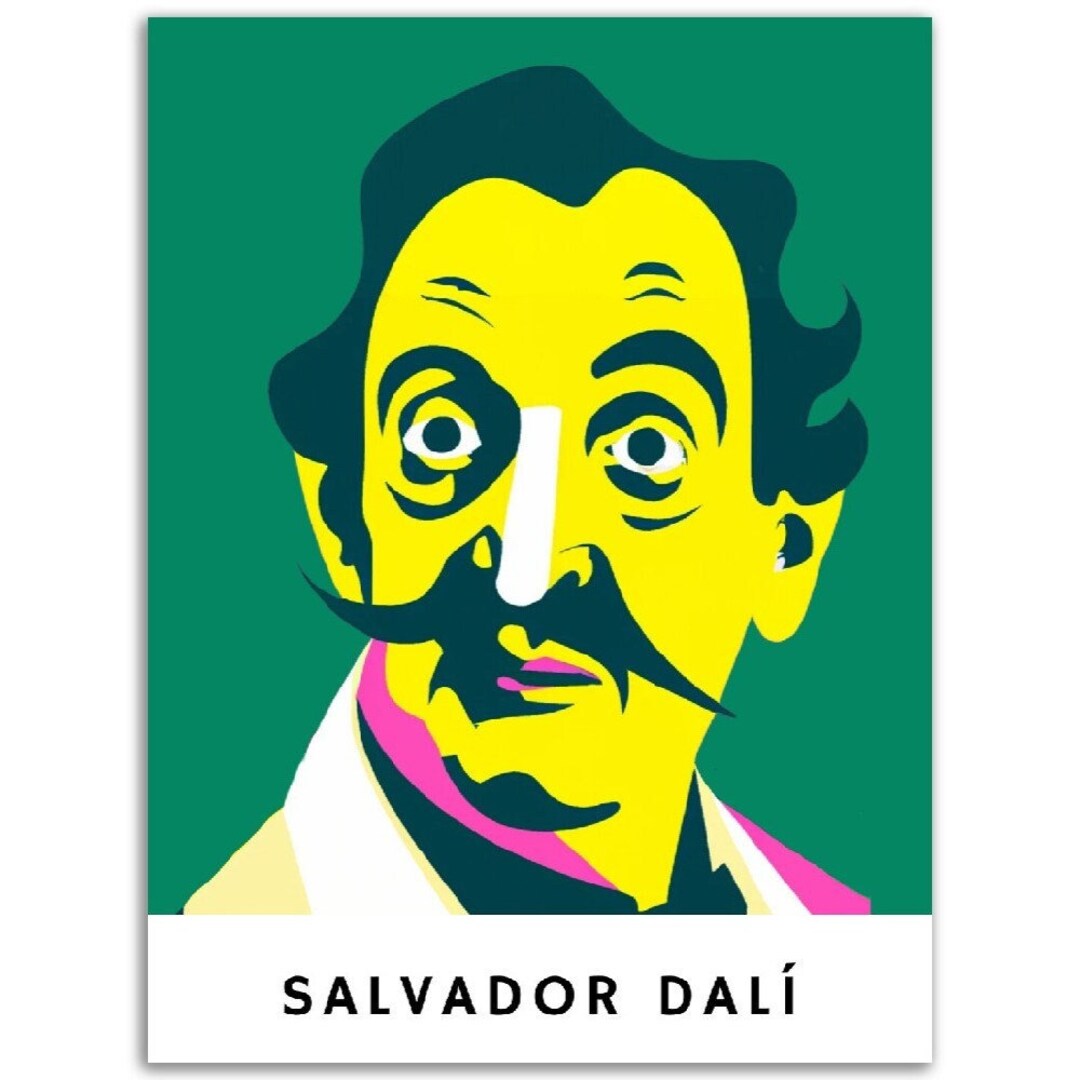 Salvador Dalí Poster || Original Salvador Dalí Portrait Wall Art ...