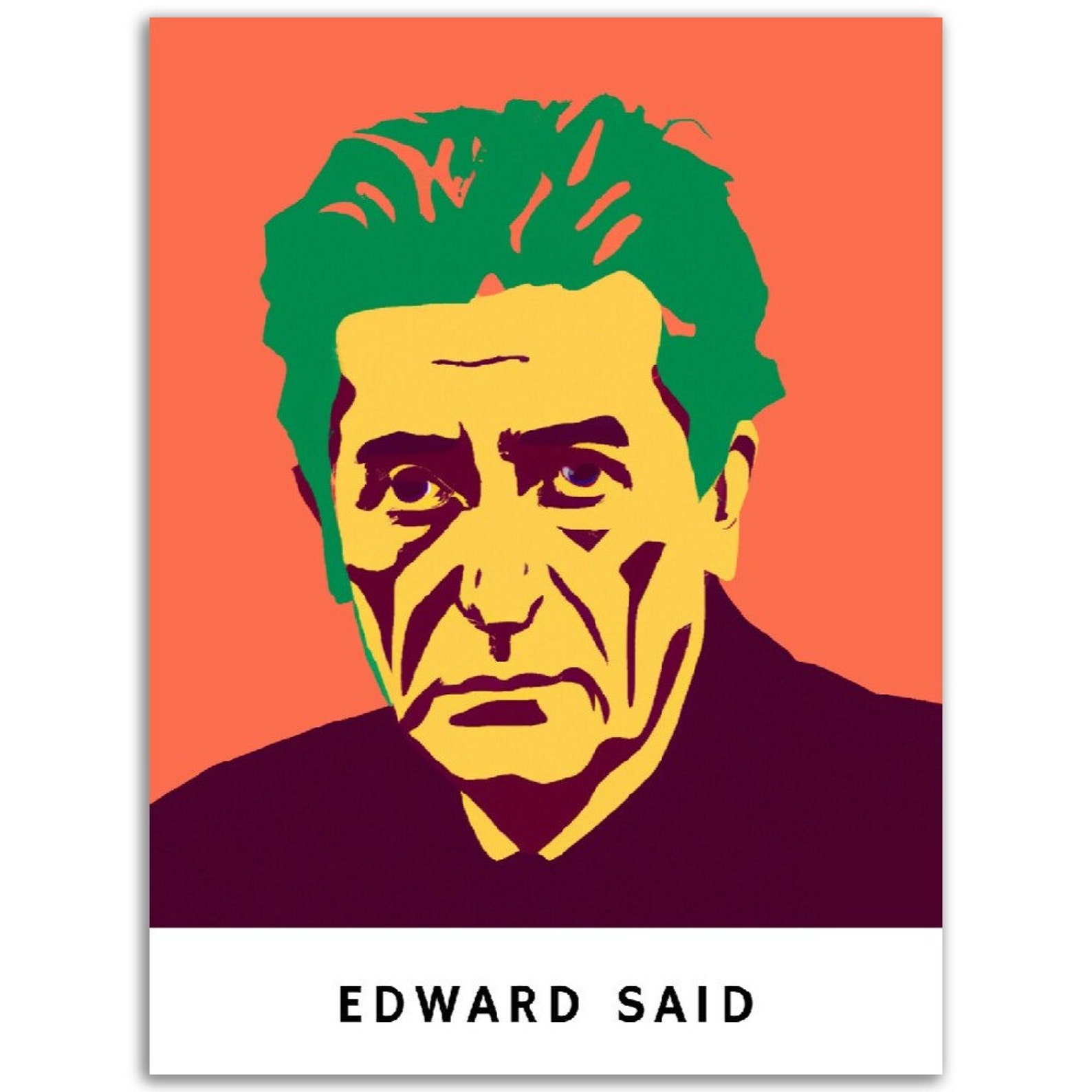 Edward Said Poster Original Edward Said Portrait Wall Art - Etsy