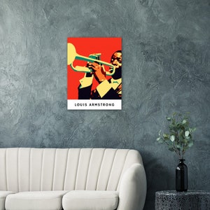Louis Armstrong Poster Original Louis Armstrong Portrait Wall Art ...