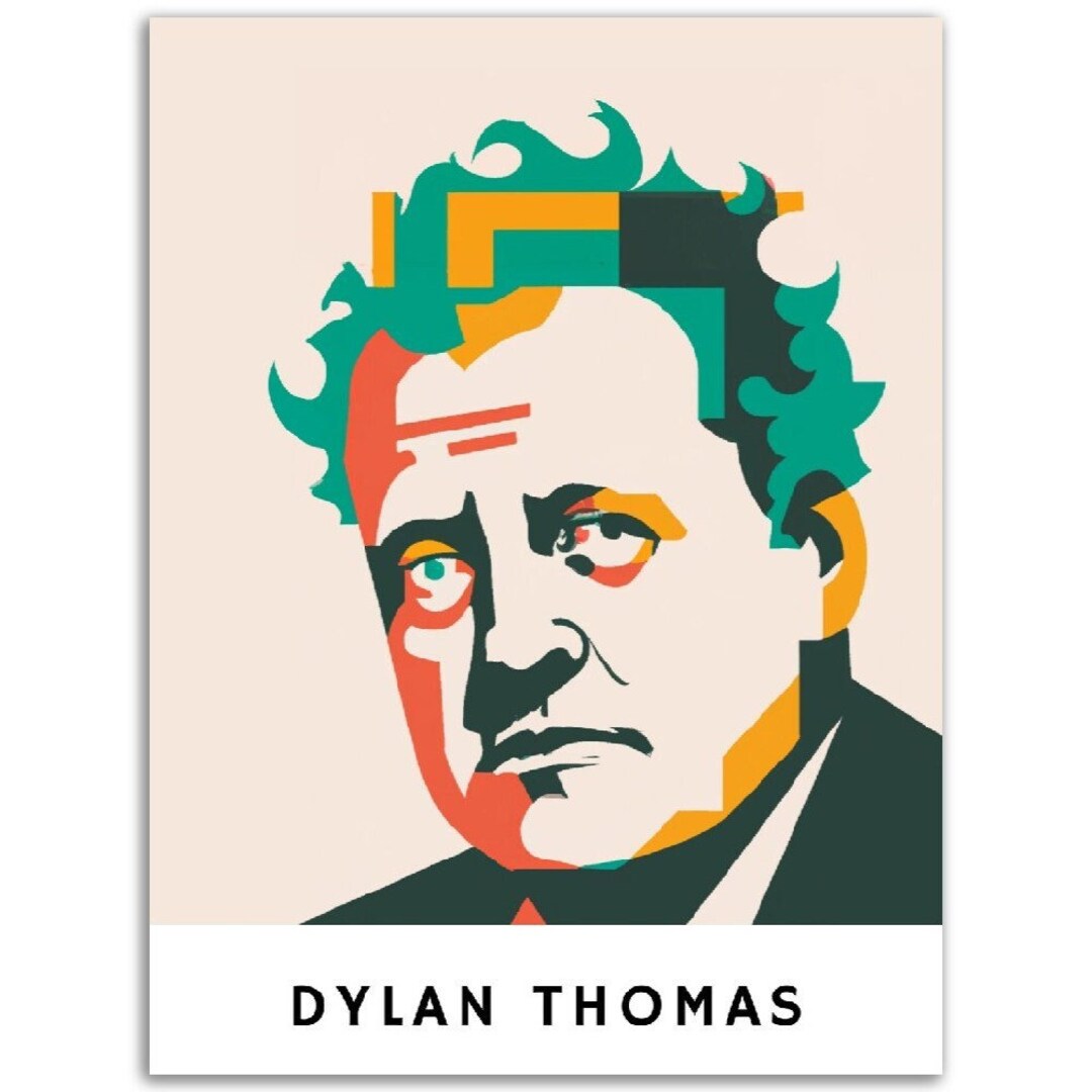 Dylan Thomas Poster || Original Dylan Thomas Portrait Wall Art ...