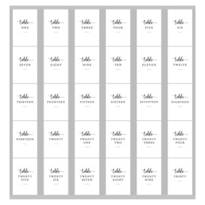 Table Numbers Set of 30 - Printable Wedding Cricut Ready - 4x6 ...