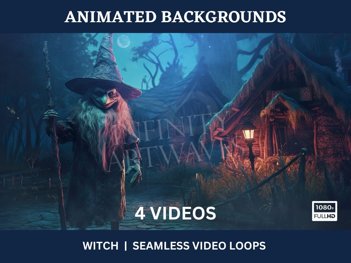 Enchanting Witch Animated Background Videos Set of 4 Twitch Streams ...