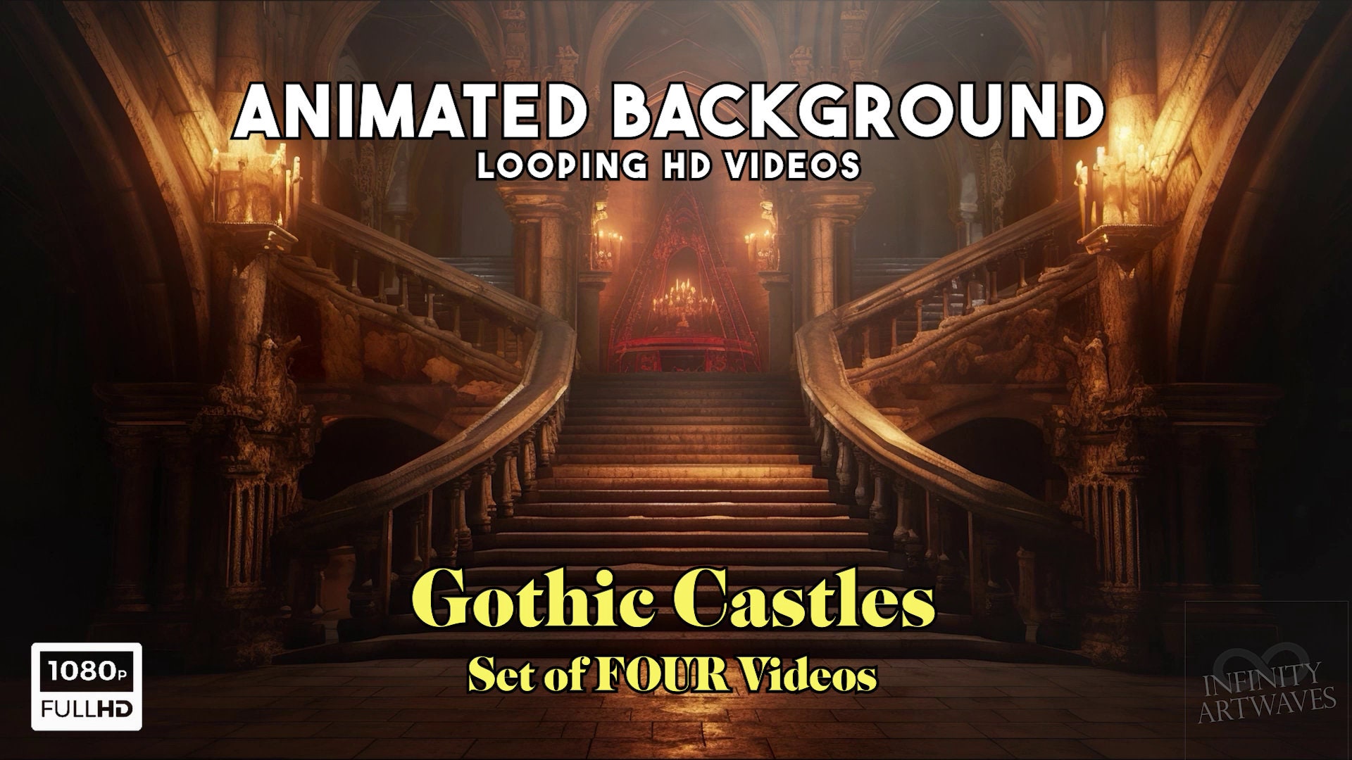 Gothic Castle Animated Background | Twitch Stream, Vtuber Overlay (set ...