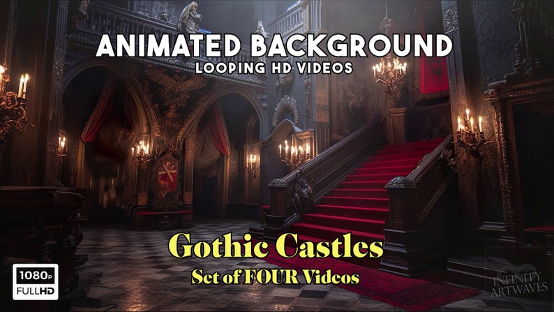 Gothic Castles Animated Background Video Loop | Set of 4 Twitch Stream ...