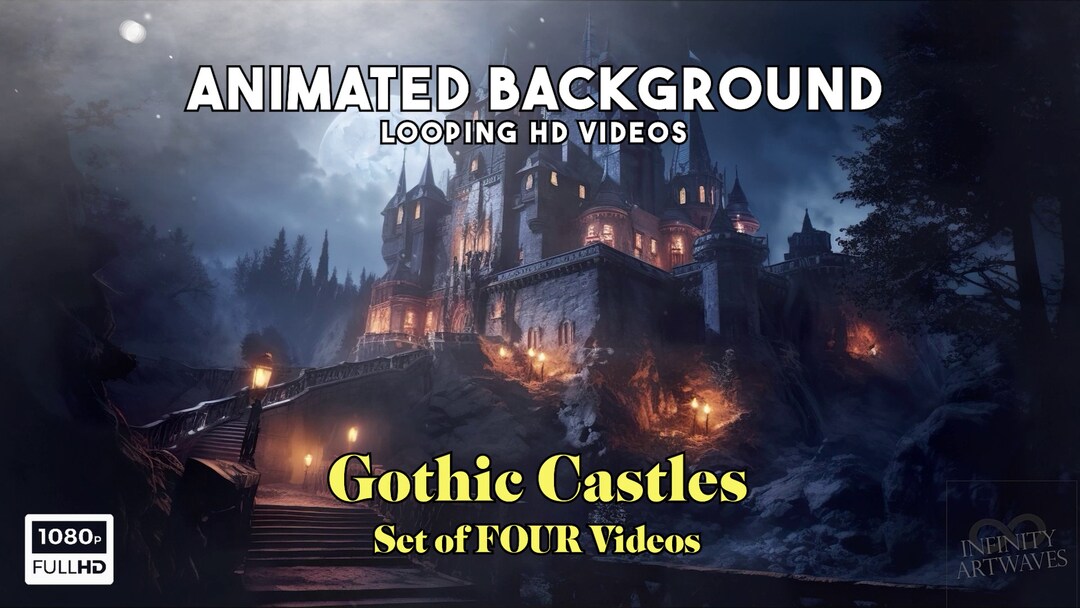 Gothic Castles Animated Background Video Loop | Set of 4 Twitch Stream ...