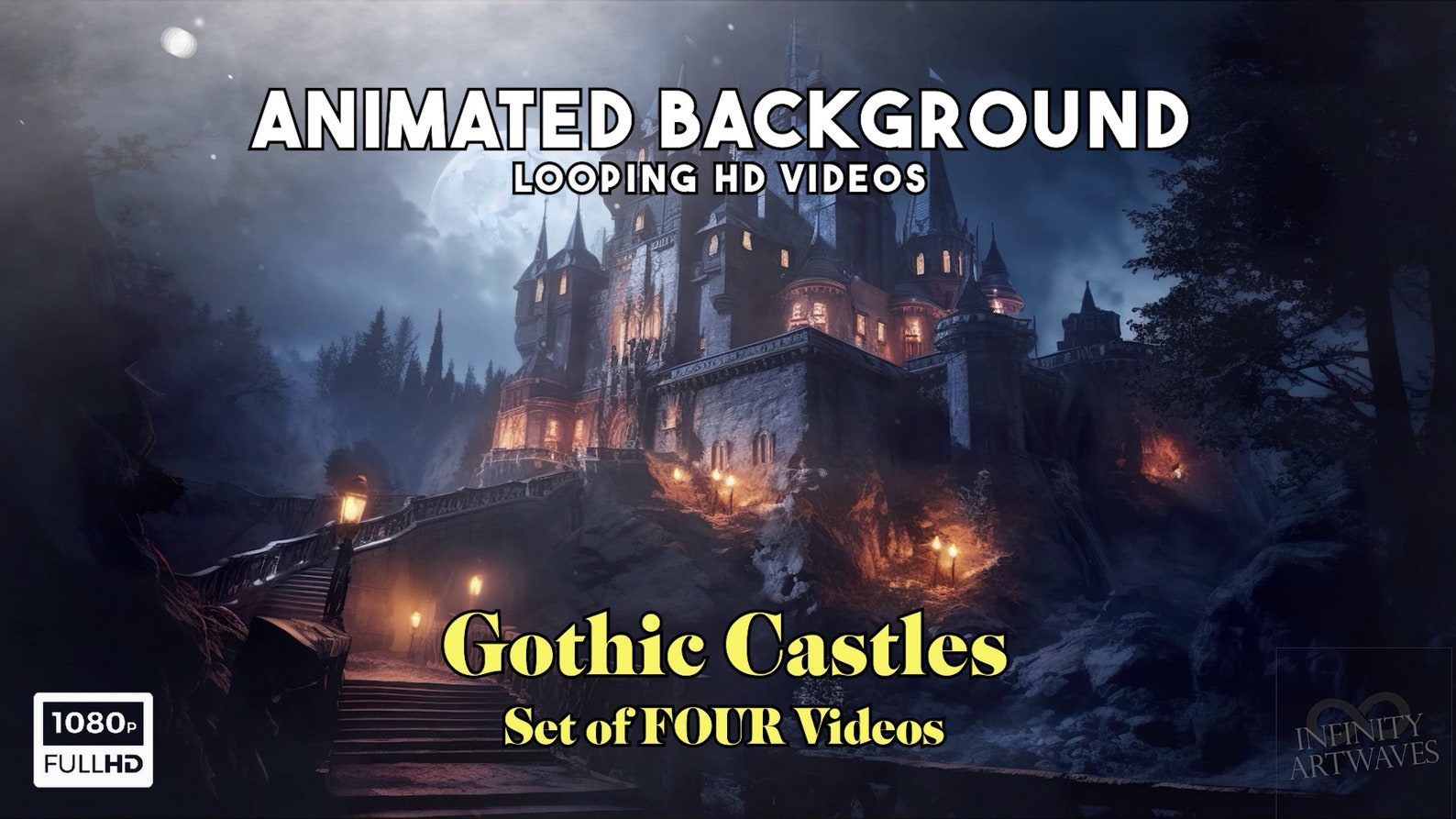 Gothic Castles Animated Background Video Loop | Set of 4 Twitch Stream ...