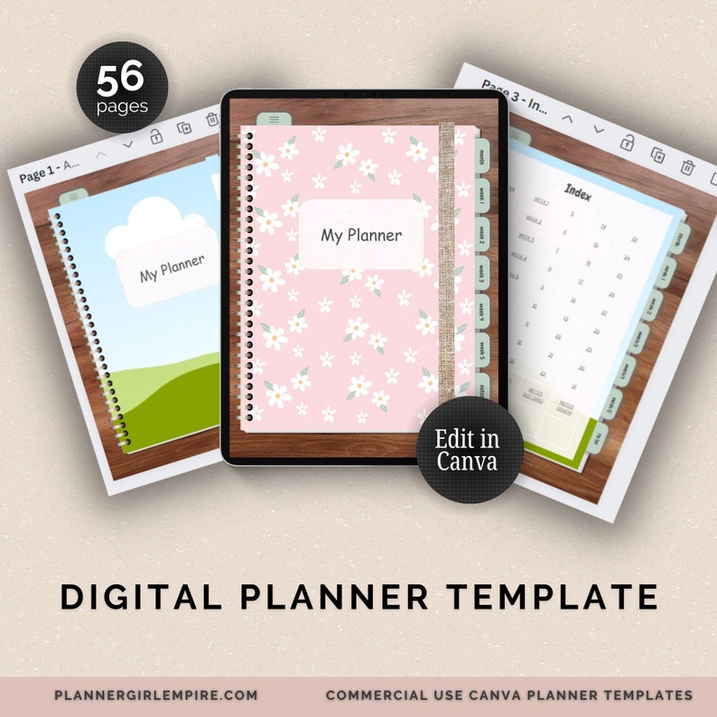 Canva Digital Planner Template Kit Commercial Use, Digital Planner ...