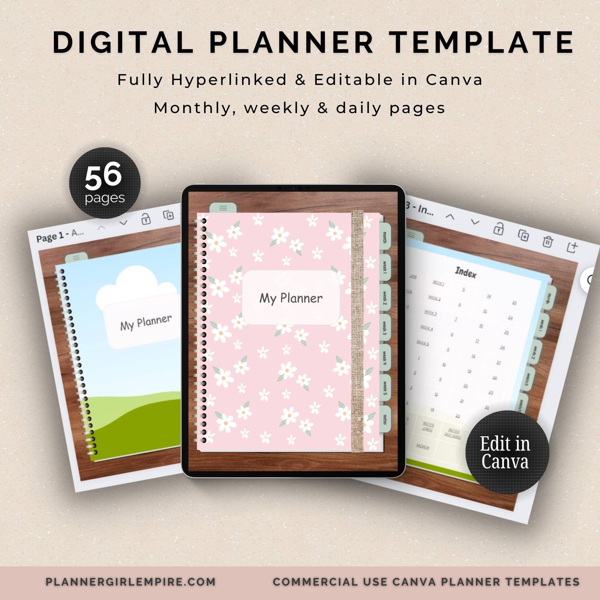 Plr Digital Planner Canva Template Kit Commercial Use, PLR Planner ...