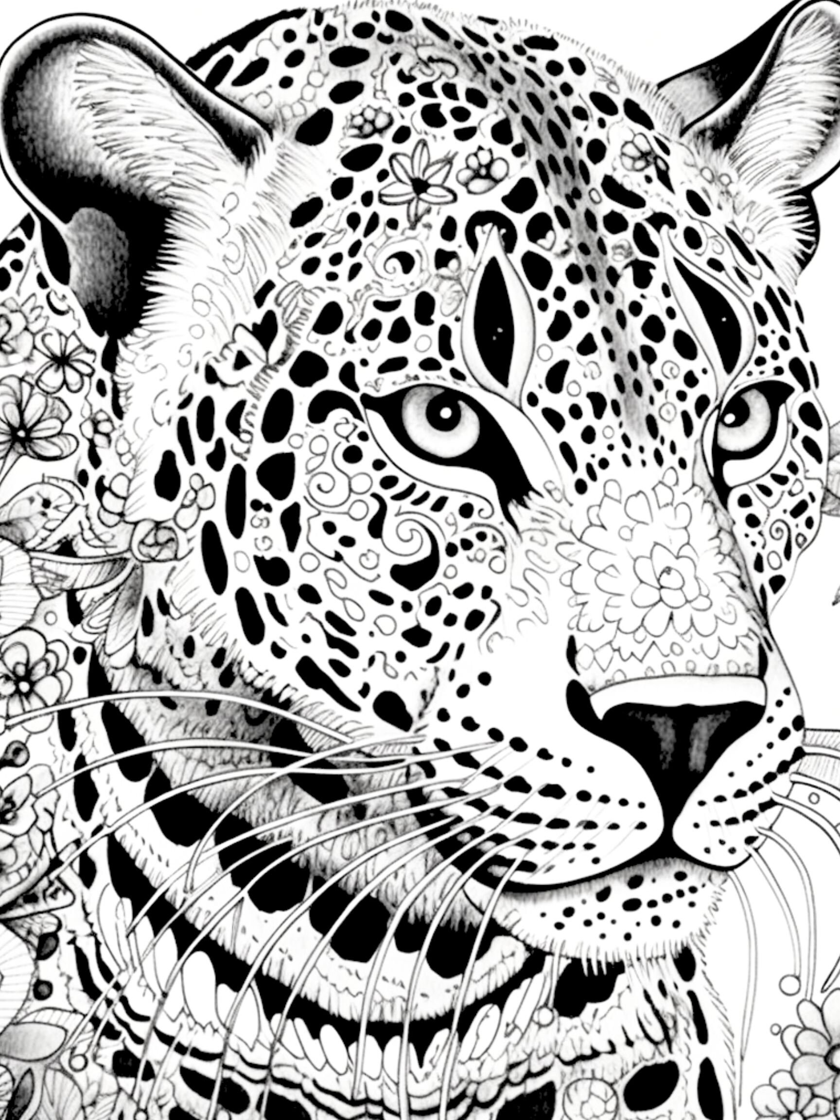 Leopard Face Coloring Page